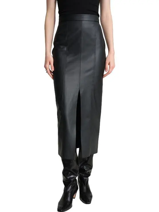 MARCELLA Nerida Faux Leather Maxi Skirt - Black