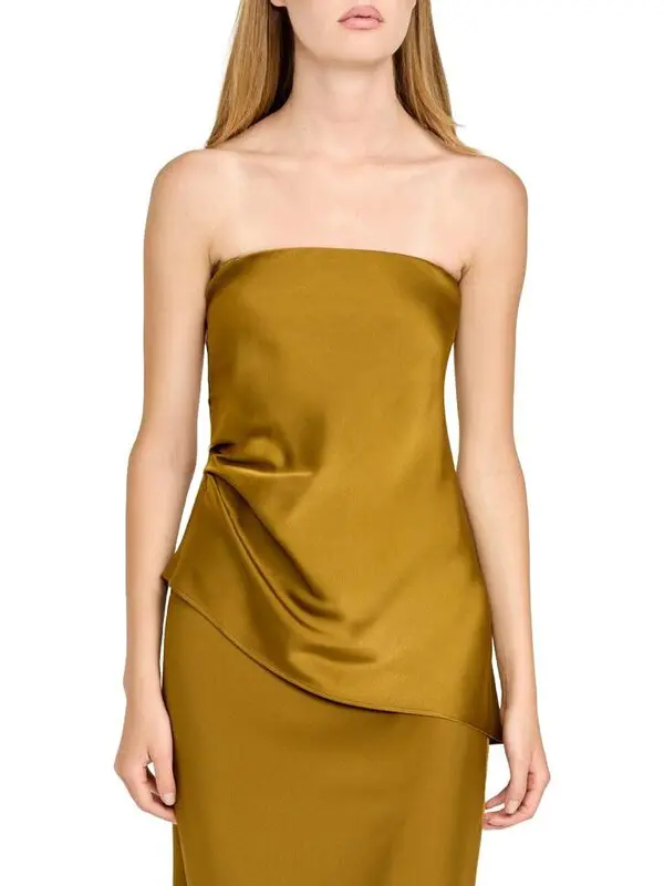 WAYF Vienna Strapless Top - Gold