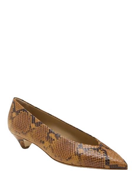 JAMIE HALLER Trap Leather Pump - Mustard Python
