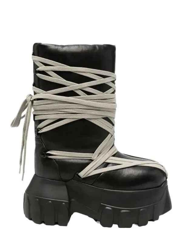 Rick Owens Megalace Lunar Mega Tractor Lace-up Boots - Black