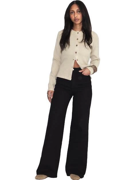 DR. DENIM Zila High Wide Jeans - Solid Black