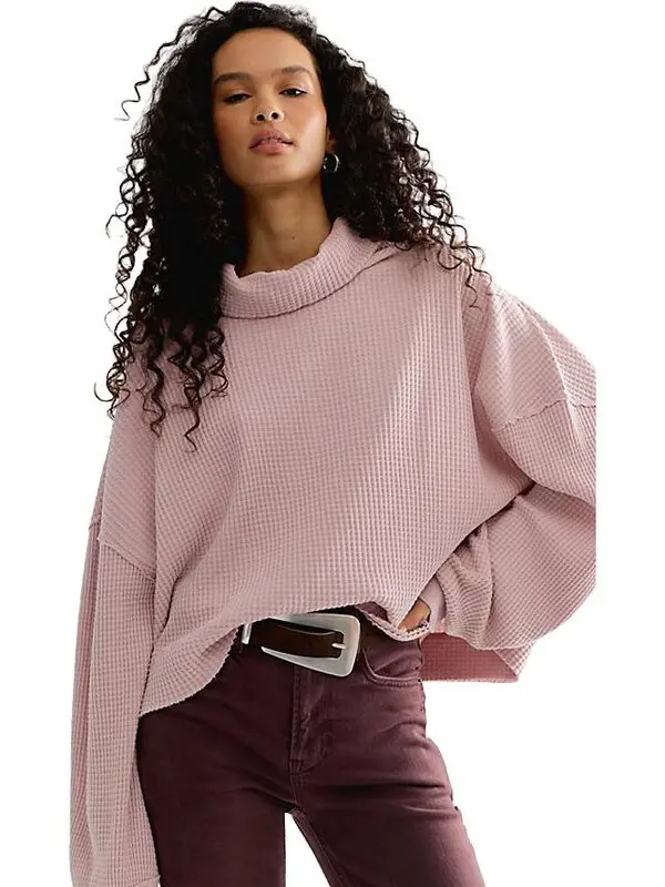 Free People We The Free Connor Turtleneck Top - Washed Lilac