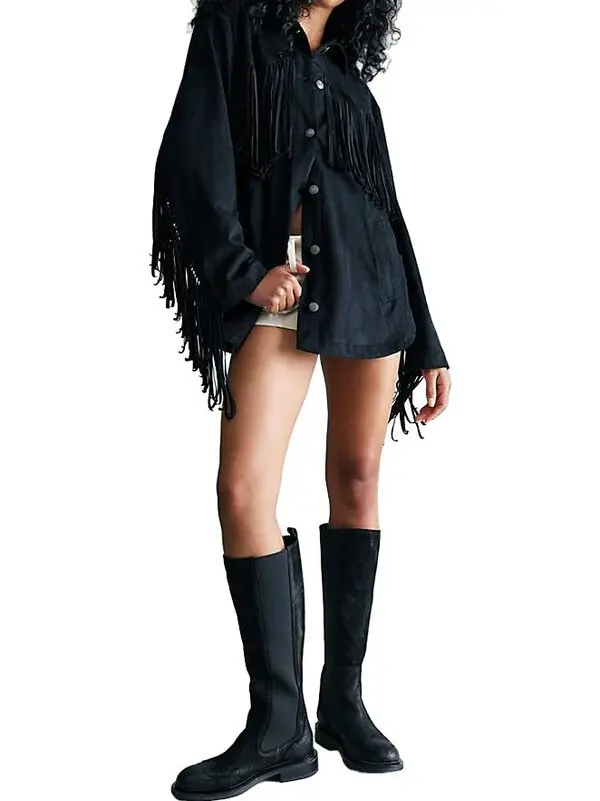 Free People Cece Tall Chelsea Boots - Black Rustic