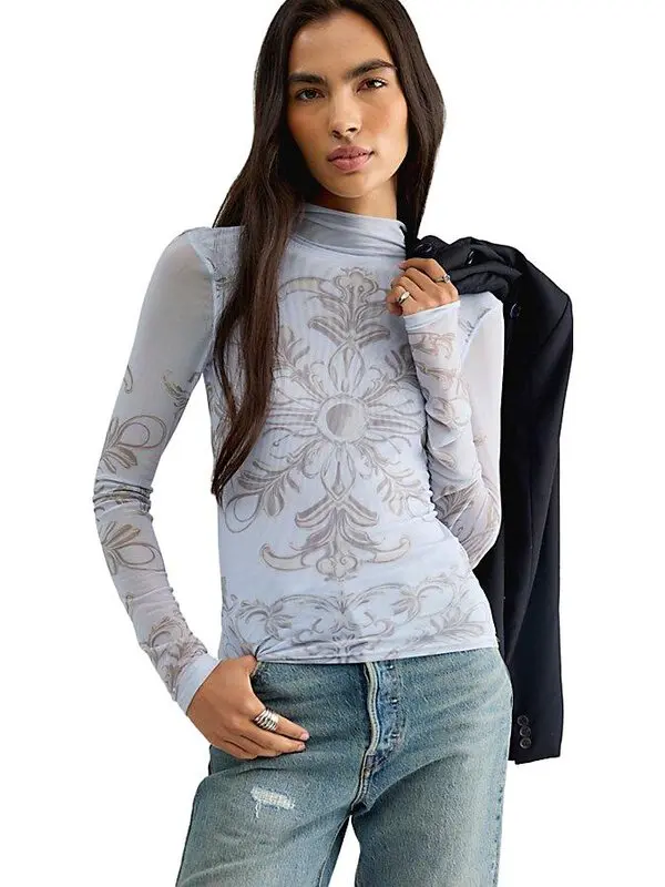 Free People Jessa Long Sleeve Top - Ice Combo