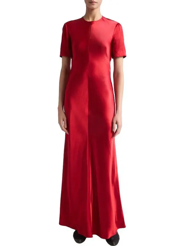 FFORME Akriti Short Sleeve Bias Dress - Bright Red
