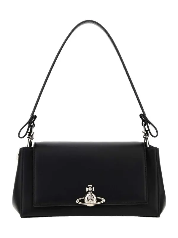 VIVIENNE WESTWOOD Synthetic Leather Medium Hazel Shoulder Bag - Black