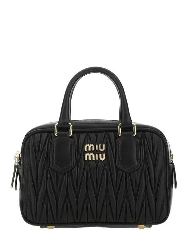 Miu Miu Nappa Leather Mini Handbag - Black