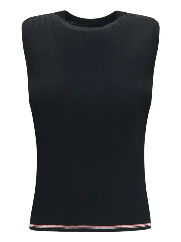 Thom Browne Rwb Merino Wool Top - Black