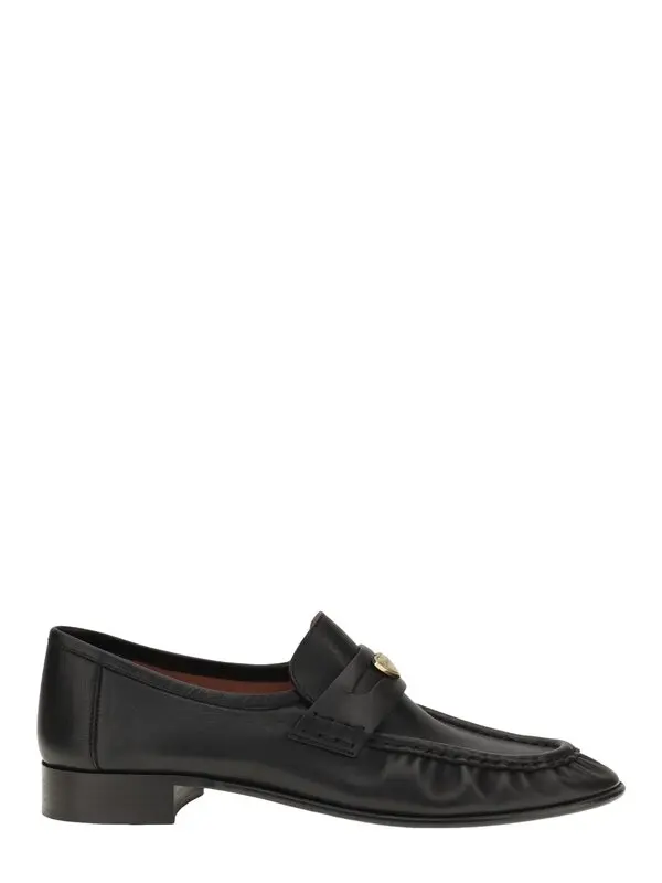 Chloé Letti Leather Loafers - Black