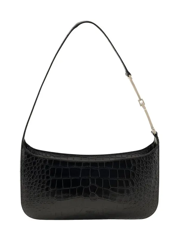 TOM FORD Small Crocodile-print Shoulder Bag - Black