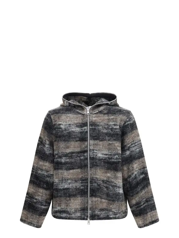 Our Legacy Hooded Checked Knit Sweatshirt - Grey