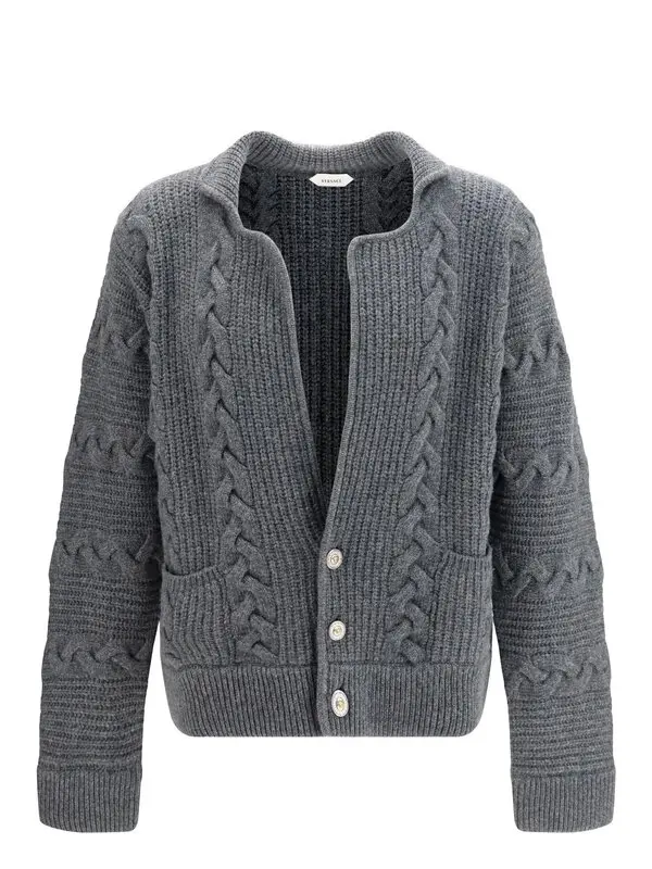 Versace Knitted Button Cardigan - Grey