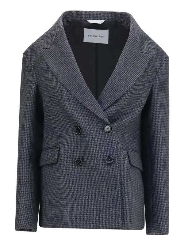 Balenciaga Double-breasted Wool Blazer - Grey