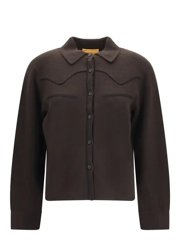 Guest In Residence Cropped Wetern Cahmere Hirt - Brown