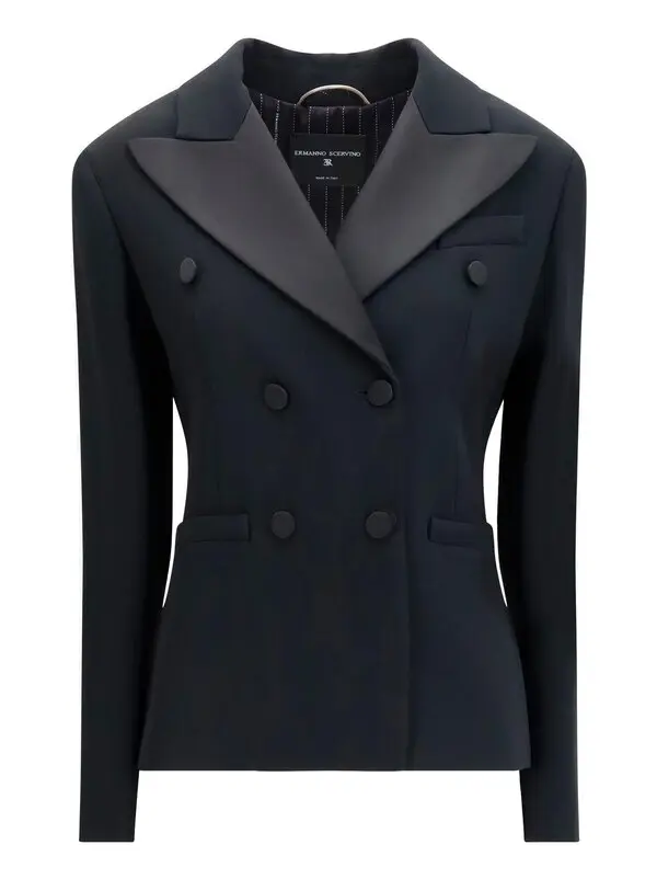 Ermanno Scervino Double-breasted Tuxedo Jacket - Black