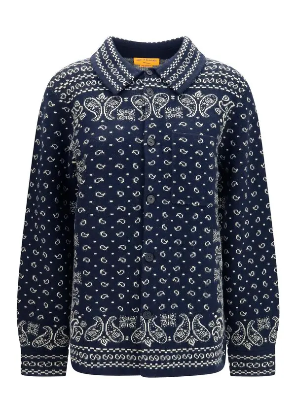 Guest In Residence Wild Rag Work Cashere Shirt Feale - Blue
