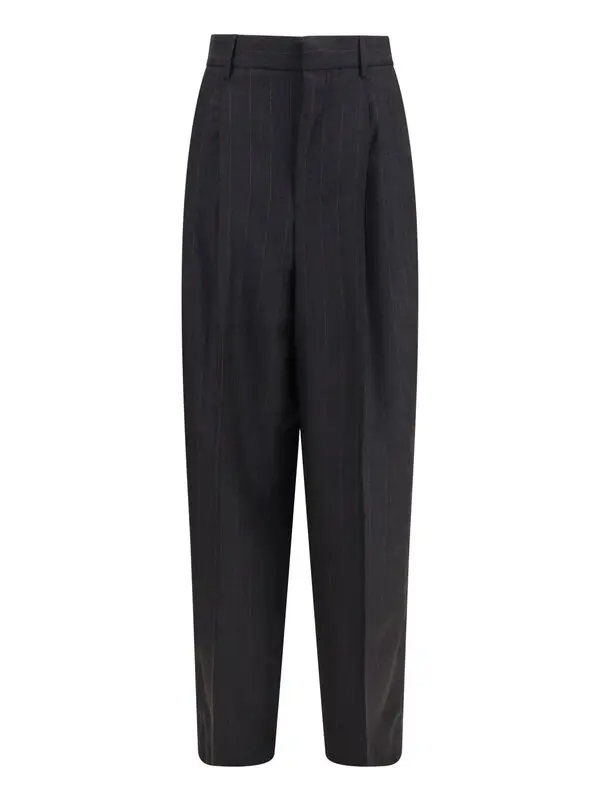 AMI Paris Wide-leg Tailored Pants - Black