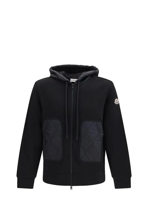 Moncler Hooded Zip-up Sweatshirt Ale - Black