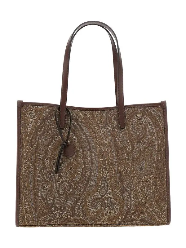 Etro Lovetrotter' Tote Bag With Jacquard Motif In Denim For - Brown