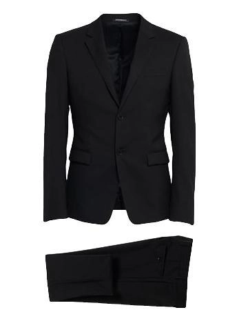 Emporio Armani Suit Size Virgin Wool, Elastane - Black