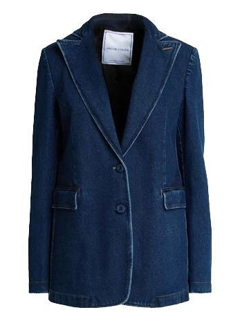 JACOB COHЁN Blazer Size Cotton, Elastane - Blue