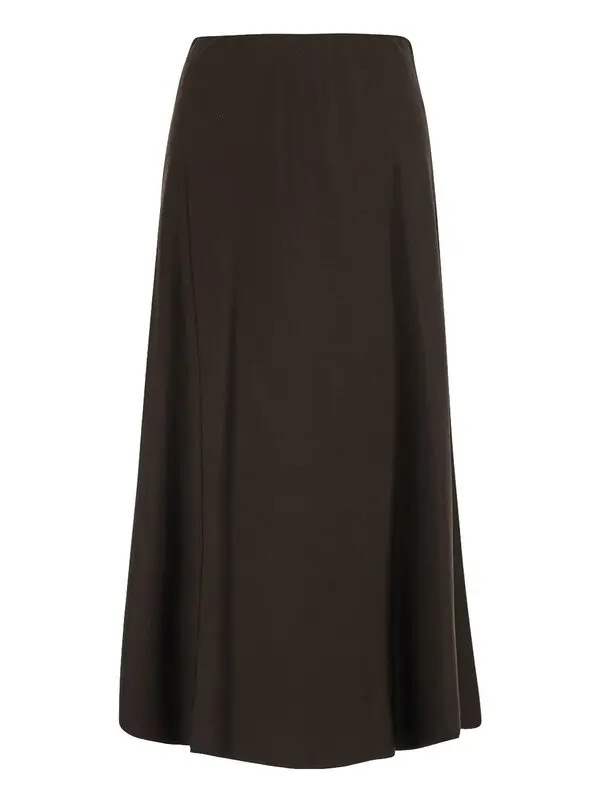 Brunello Cucinelli Brown A-line Midi Skirt In Wool Blend For - Multicolor