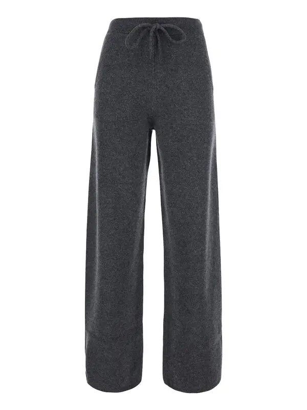 Max Mara Fiabe' Grey Trousers With Pockets And Elasticated Waist In Cashmere - Gray