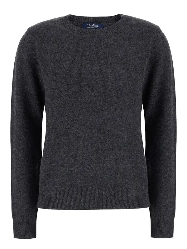 Max Mara S Sweater Voliera With V-neck And Long Sleeves In For - Gray