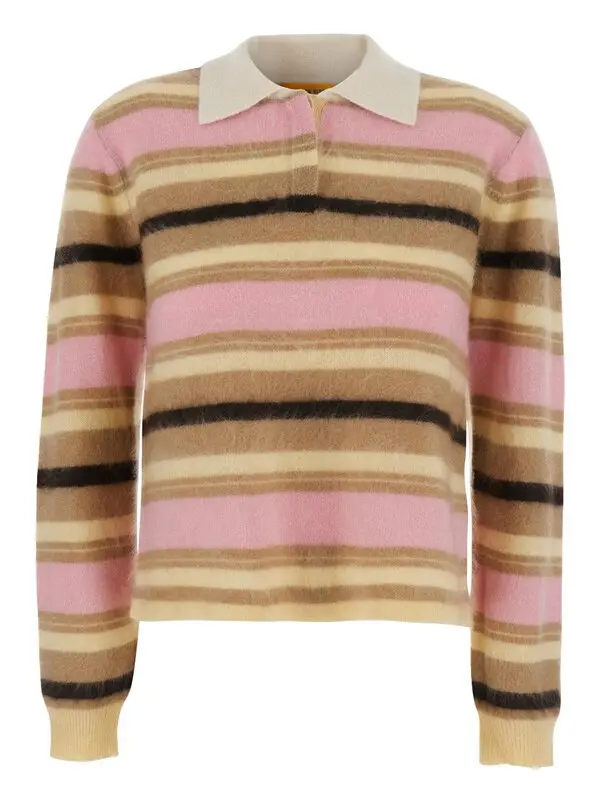 Guest In Residence Cropped Sweater With Grizzly Details In Cotton Blend And Tech Fabric For - Multicolor