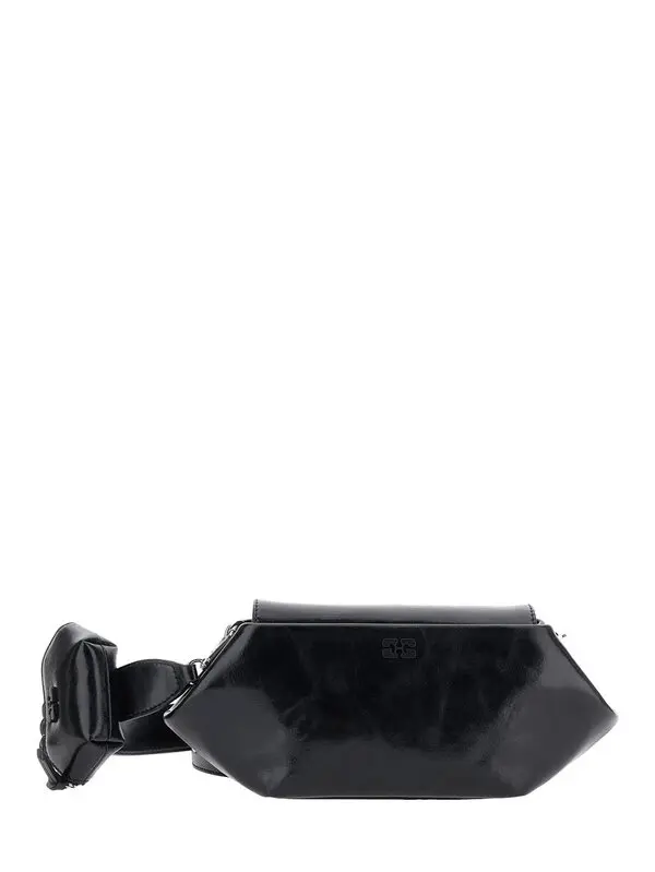 GANNI Black Shoulder Bag With Adjustable And Removable Strap And Butterfly Logo Embossed In Ecoleather For - Multicolor