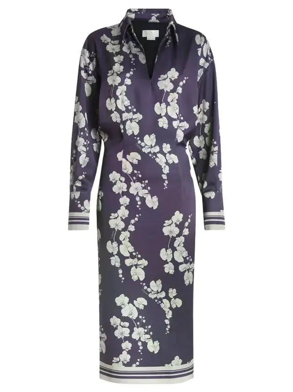 GENNY Floral-print Midi Dress - Blue