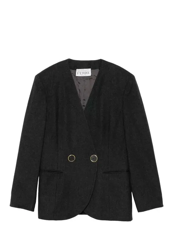 Gianfranco Ferre 1980s Double-breasted Jacket - Black