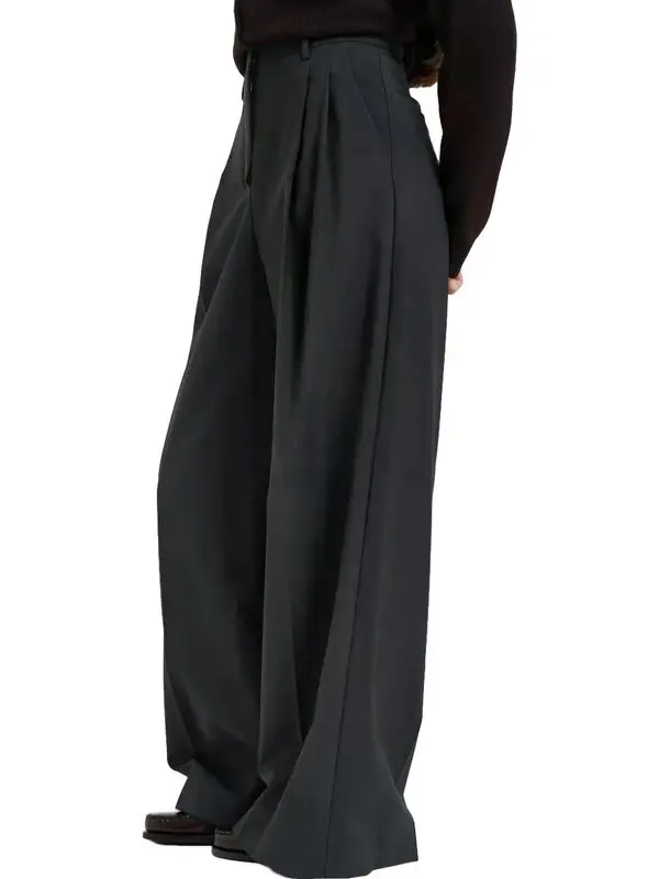 Max Mara Adelf Pleated Wide-leg Trousers - Grey