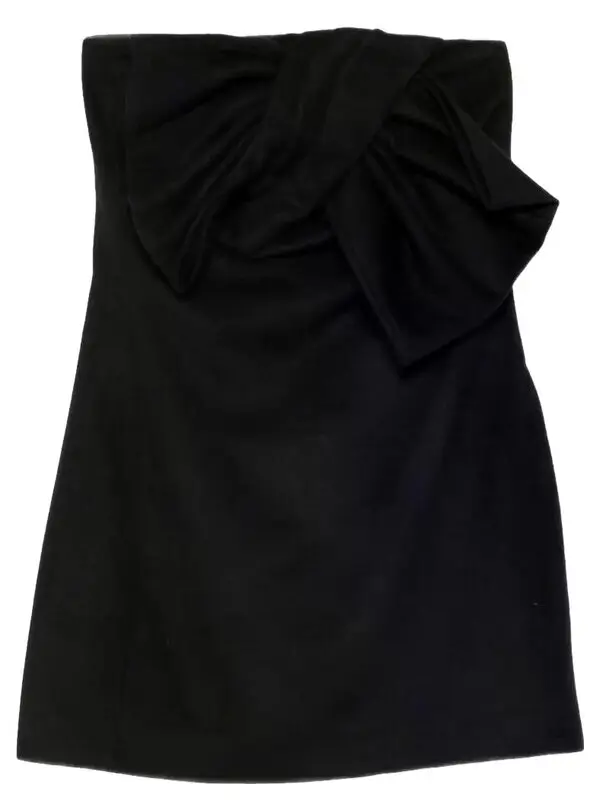 7 For All Mankind Bow-detail Strapless Mini Dress - Black