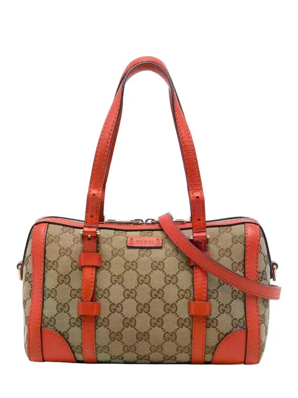 Gucci 2016-2026 Small Gg Canvas Belted Boston Bag Satchel - Neutrals