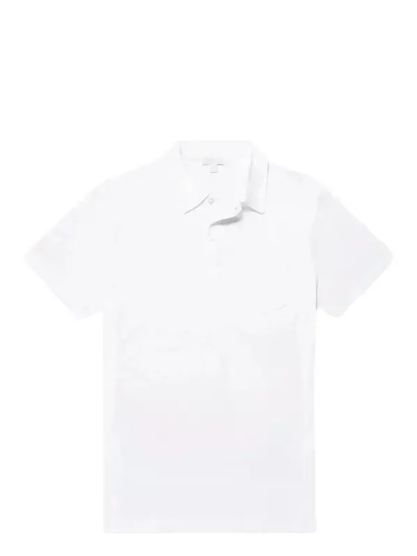 Sunspel Riviera Sea Island Polo Shirt - White