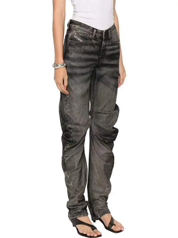 DIESEL® Faded-effect Panelled Jeans - Grey