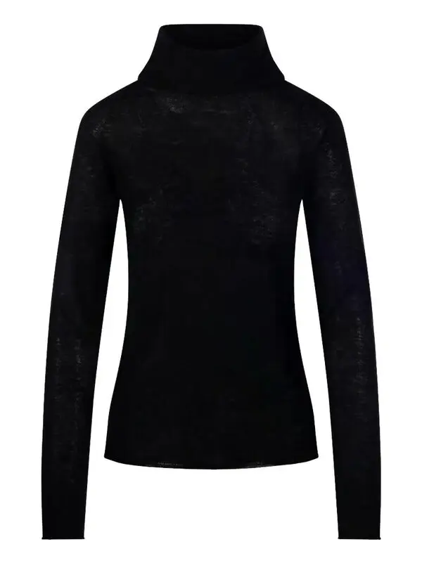 ROBERTO COLLINA Roll-neck Fine-knit Sweater - Black