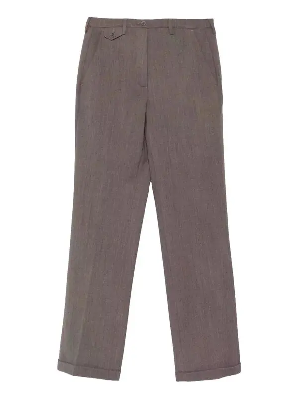 Seventy Button-flap Turn-up Trousers - Brown