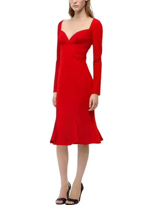 Pinko Sweetheart-neck Midi Dress - Red