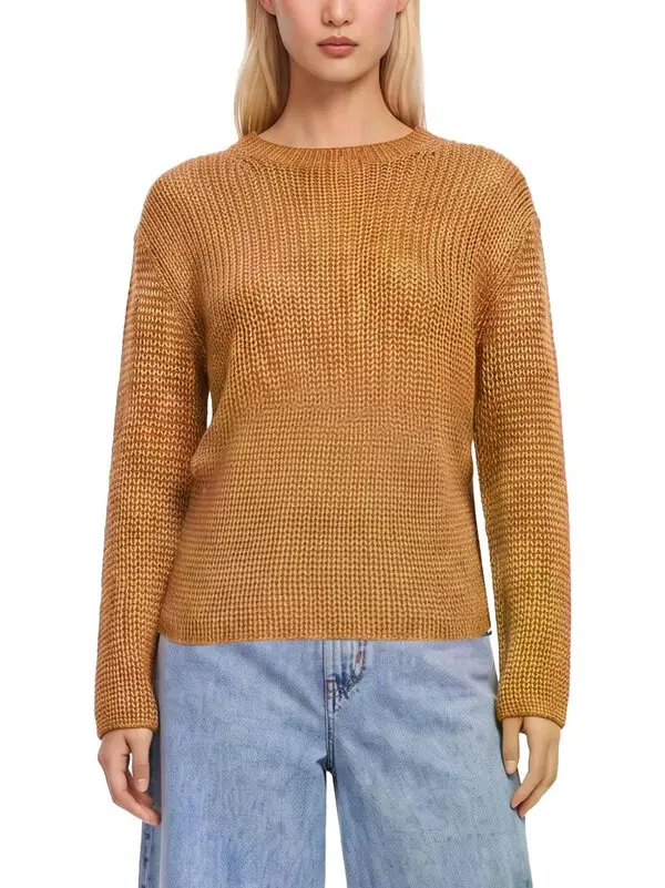 FORTE_FORTE Chunky-knit Long-sleeve Sweater - Brown