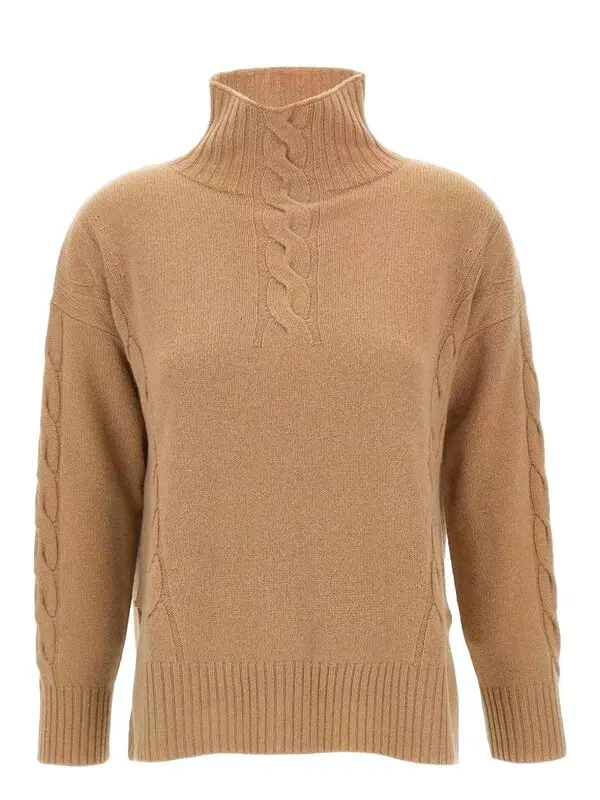 KANGRA Cable-knit High-neck Sweater - Neutrals