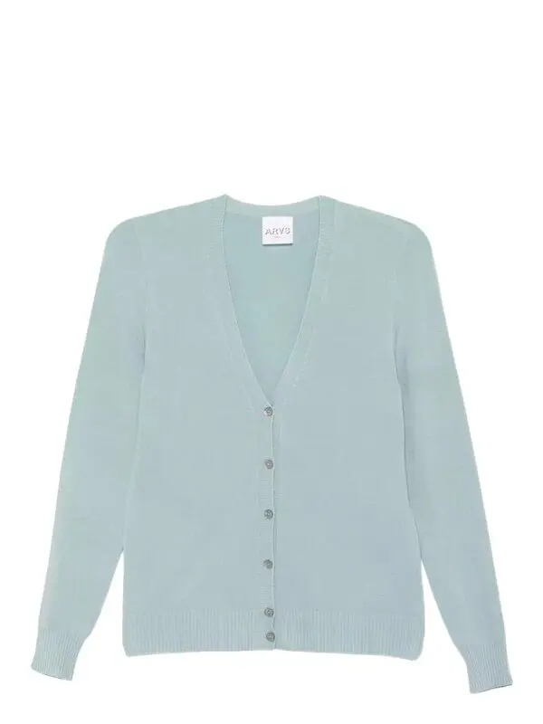 AROVESCIO V-neck Button-up Cardigan - Blue