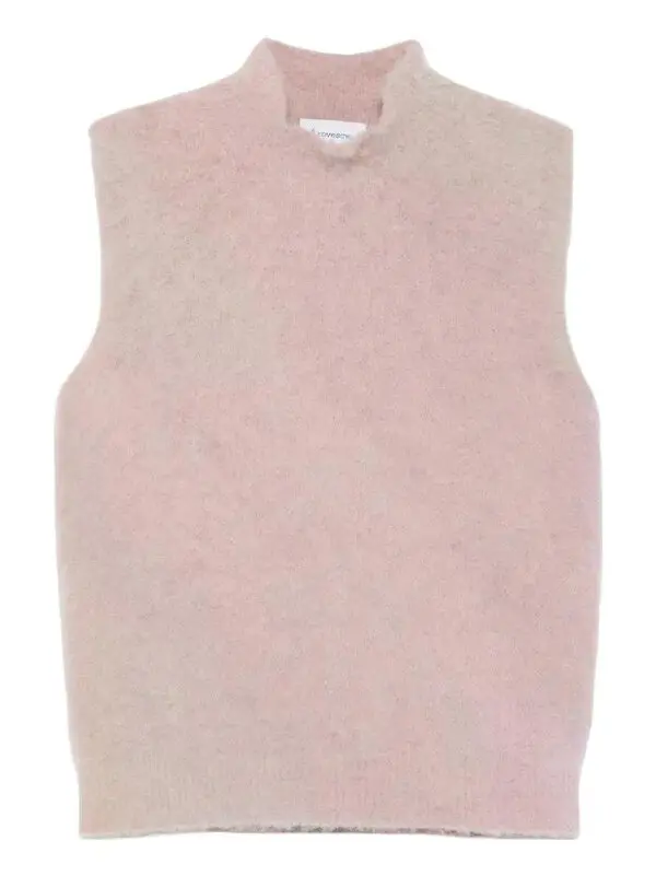 AROVESCIO High-neck Knit Sleeveless Top - Pink