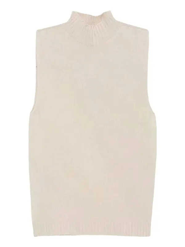 AROVESCIO High-neck Sleeveless Sweater - Neutrals