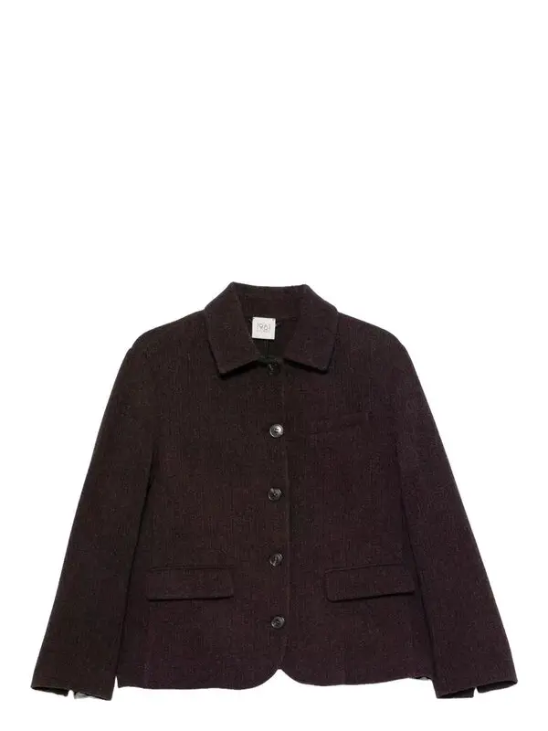 19.61 MILANO Emiliana Herringbone Jacket - Brown