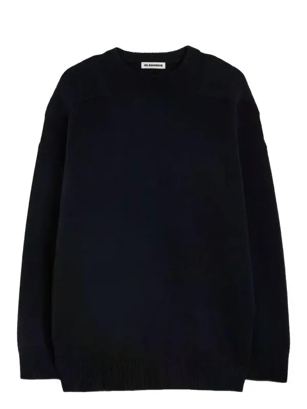JIL SANDER Wool-blend Crew-neck Sweater - Blue