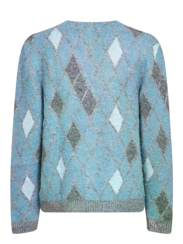 Nn07 Chris Argyle-knit Button-up Cardigan - Blue