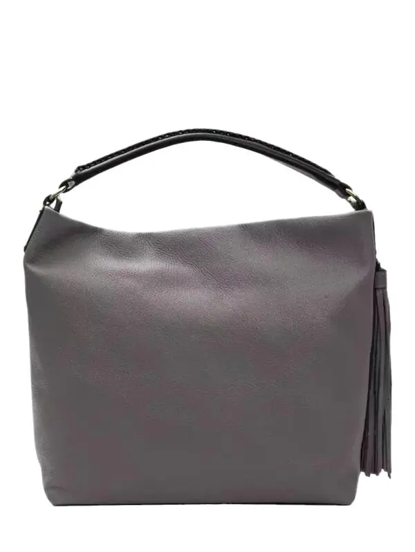 POMPEI DONATELLA Tassel-detail Leather Shoulder Bag - Grey