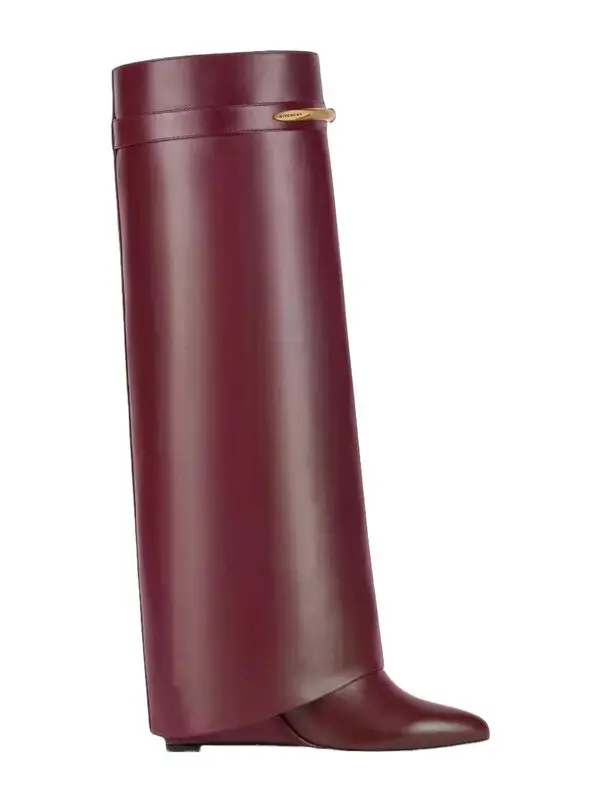 Givenchy Shark Pinch Boots In Leather - Red